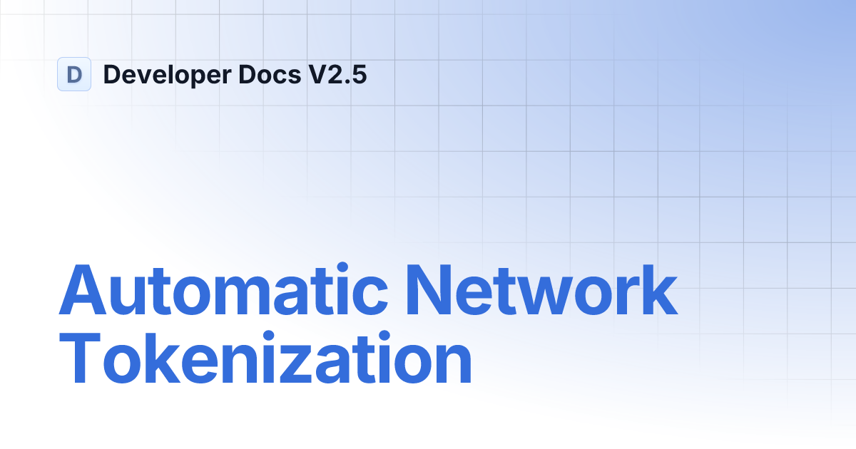 Automatic Network Tokenization | Developer Docs V2.5